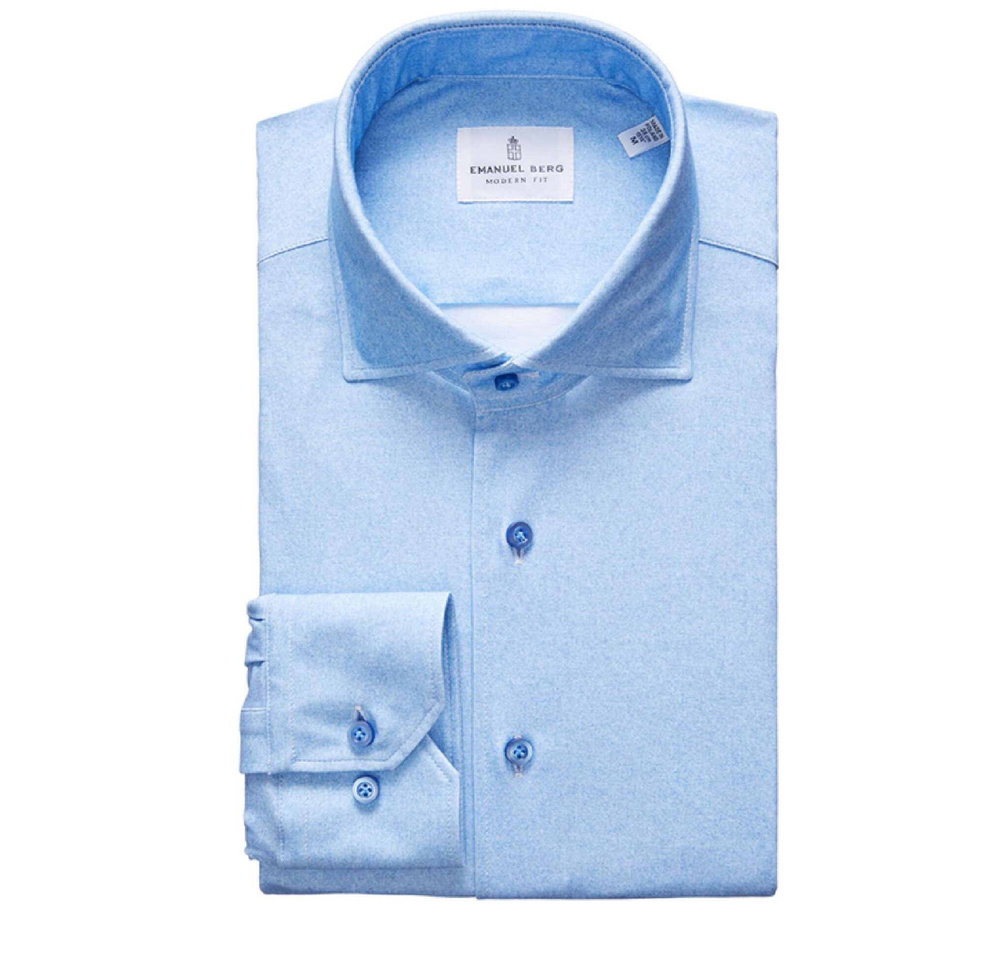 Modern 4Flex Stretch Knit Shirt Bright Blue Solid | Everard's Clothing