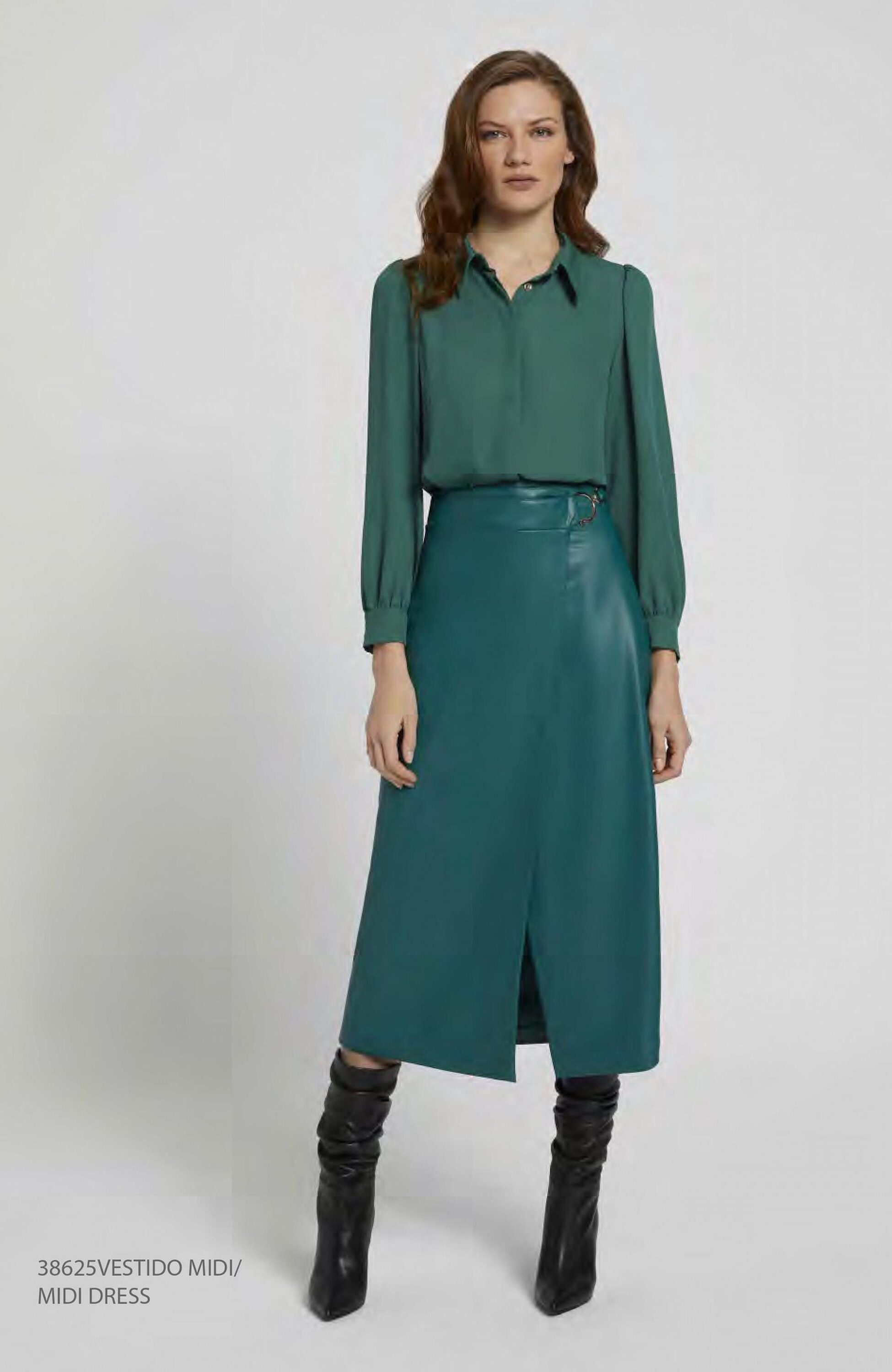 Green Two Tone Midi Dress | Everard’s Clothing