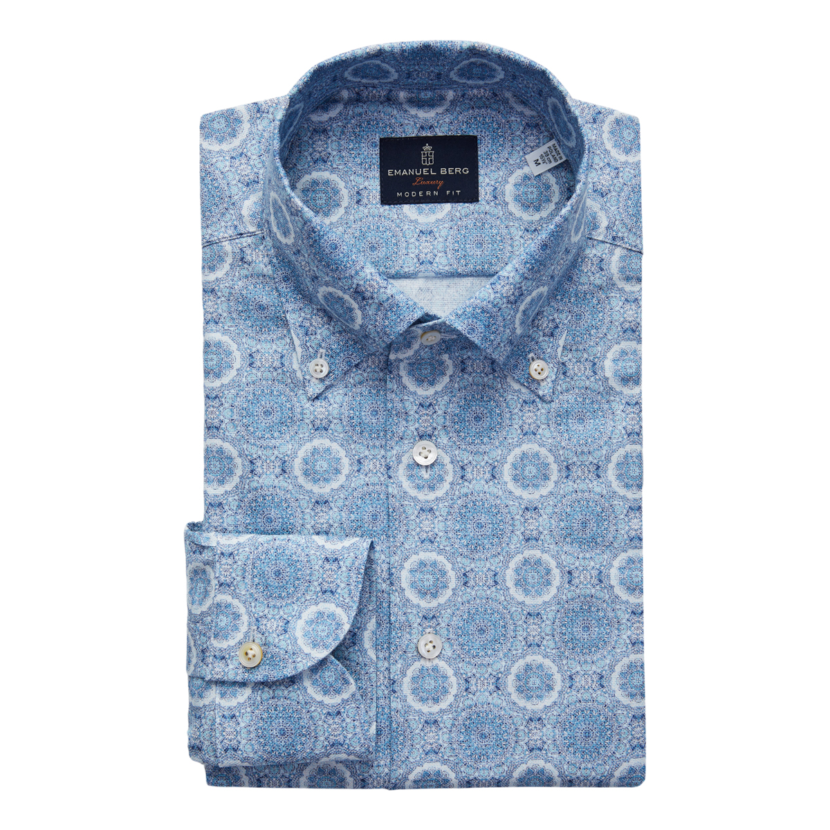 Blue Medallion Button Down Shirt | Everard’s Clothing
